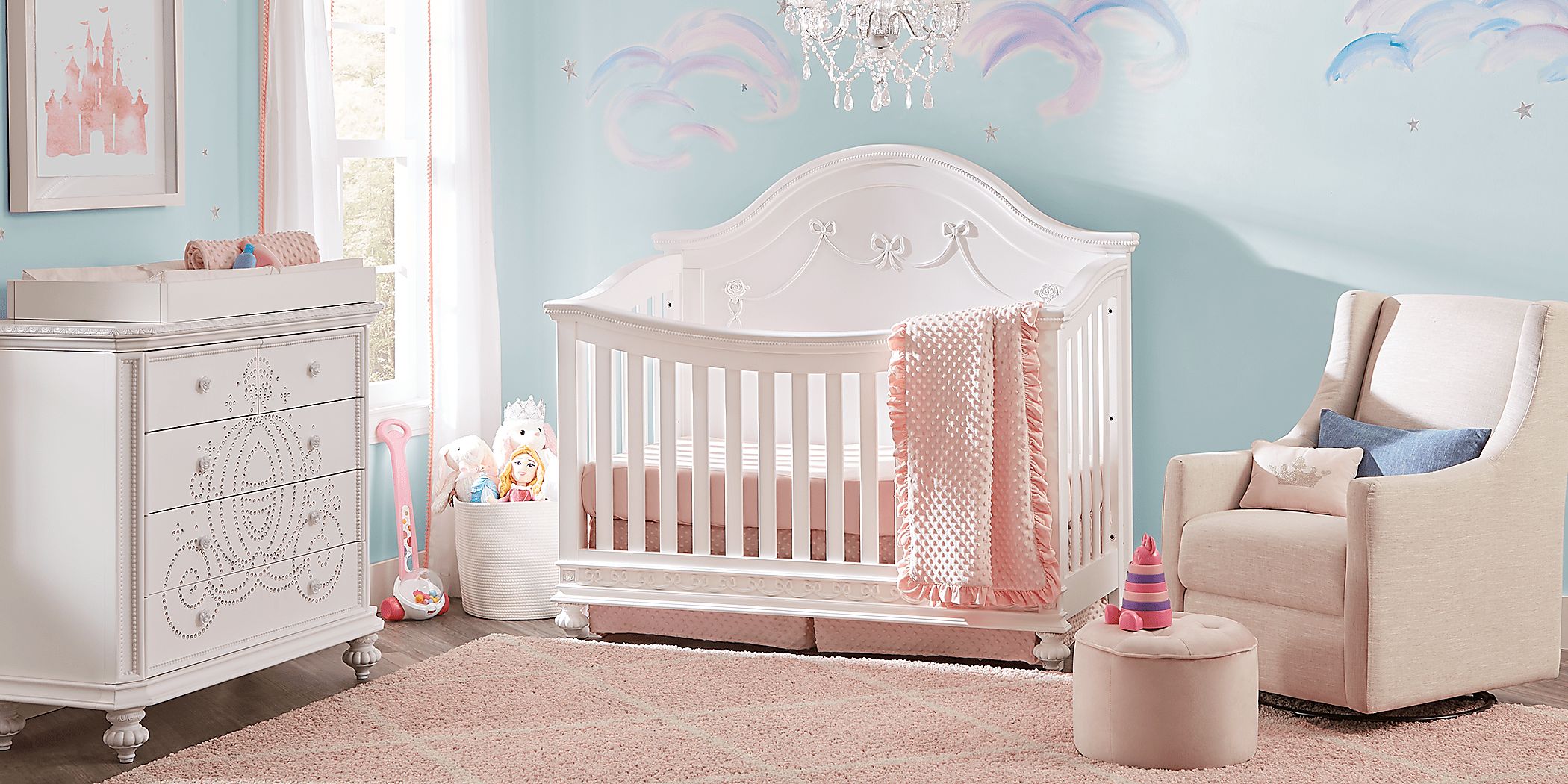 Disney Princess White 4 Pc Nursery - Rooms To Go