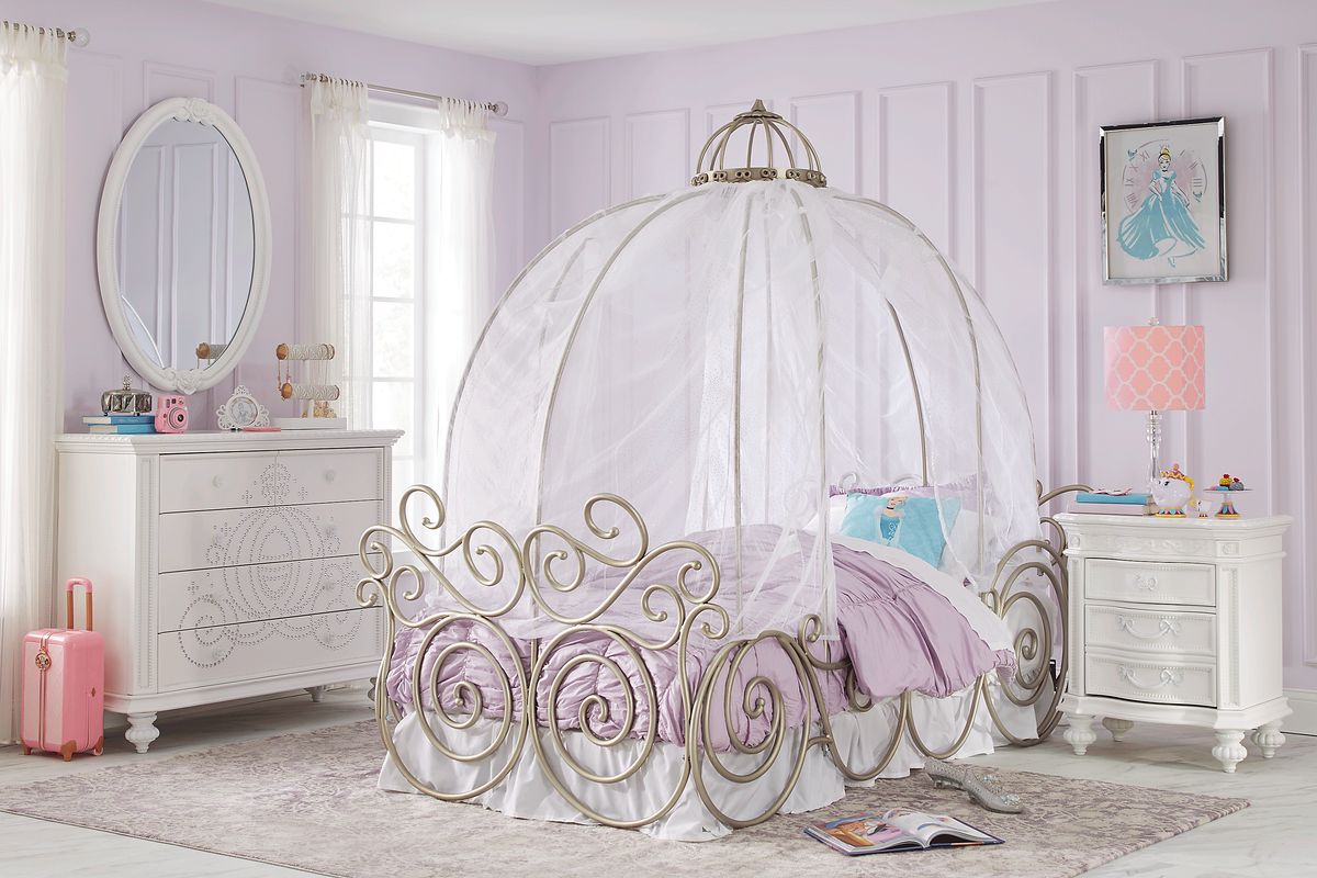 Disney Princess Fairytale 5 Pc Metal Full Carriage Bed | Rooms to Go