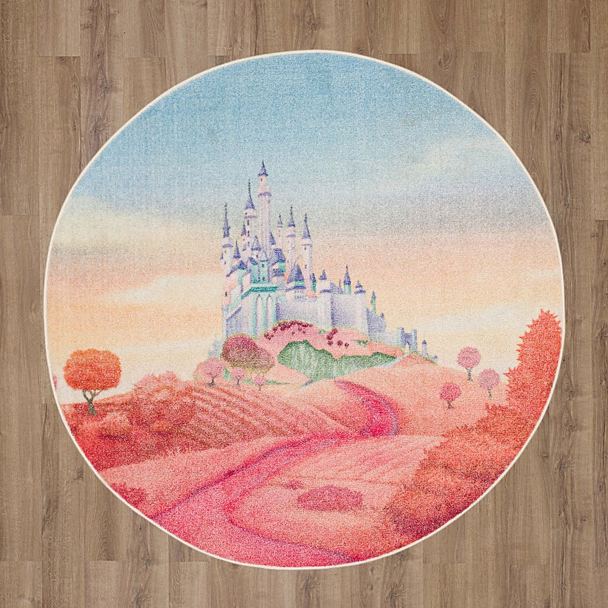 Disney Princess Pink Polyester Fabric Rug | Rooms to Go