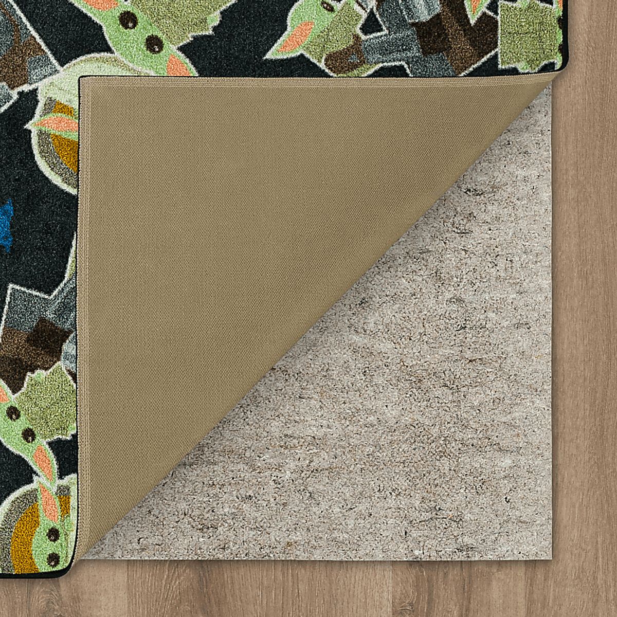 Star Wars Grogu Collage Black Polyester Fabric Rug | Rooms to Go