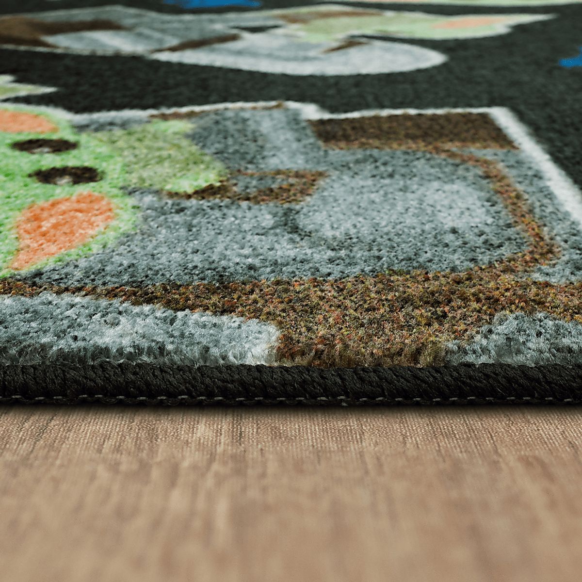 Star Wars Grogu Collage Black Polyester Fabric Rug | Rooms to Go