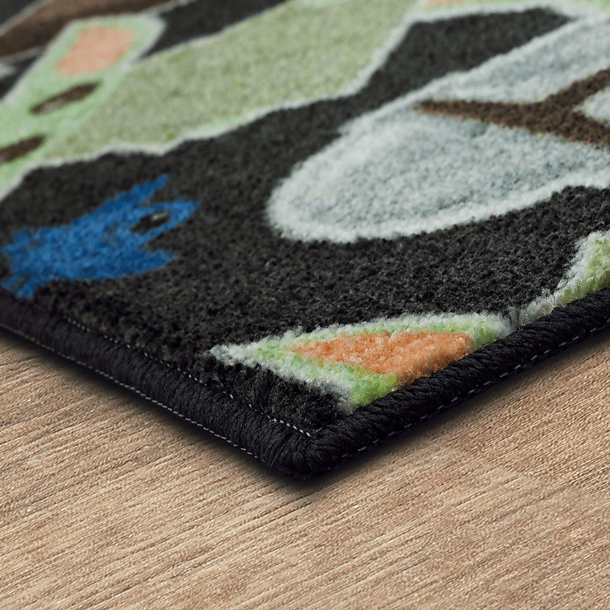 Star Wars Grogu Collage Black Polyester Fabric Rug | Rooms to Go