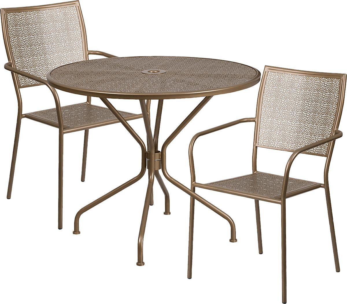 Dockside Gold Colors,Metal Outdoor 3 Pc Patio Set | Rooms to Go
