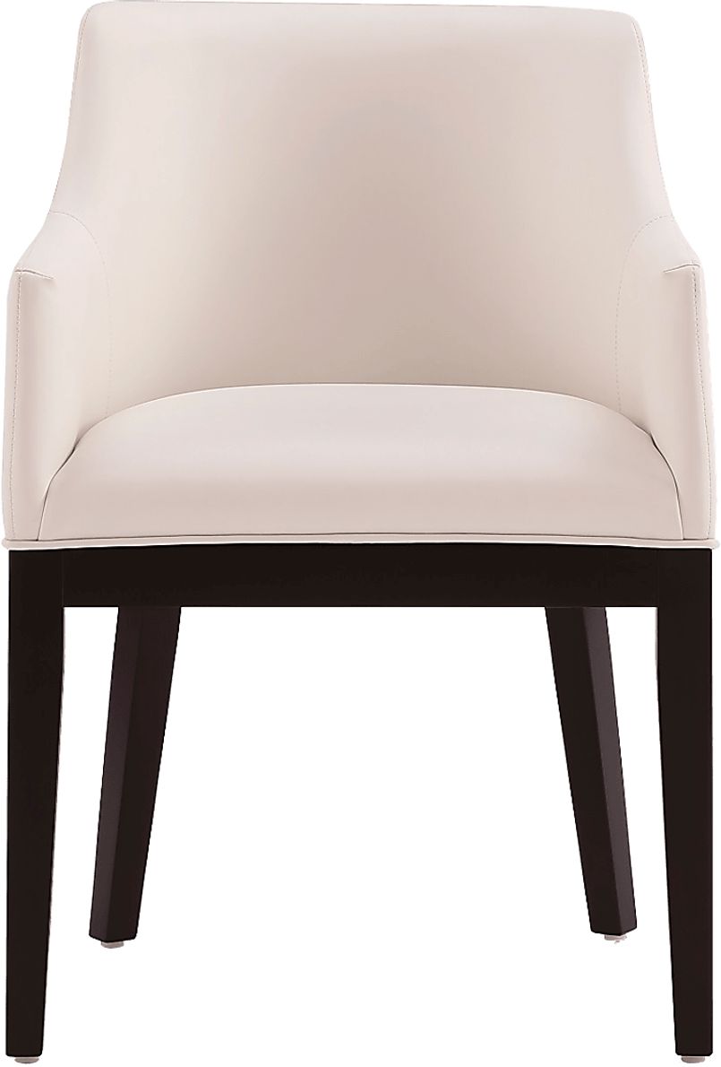 Doescher Cream Beige Faux Leather Fabric Arm Chair - Rooms To Go