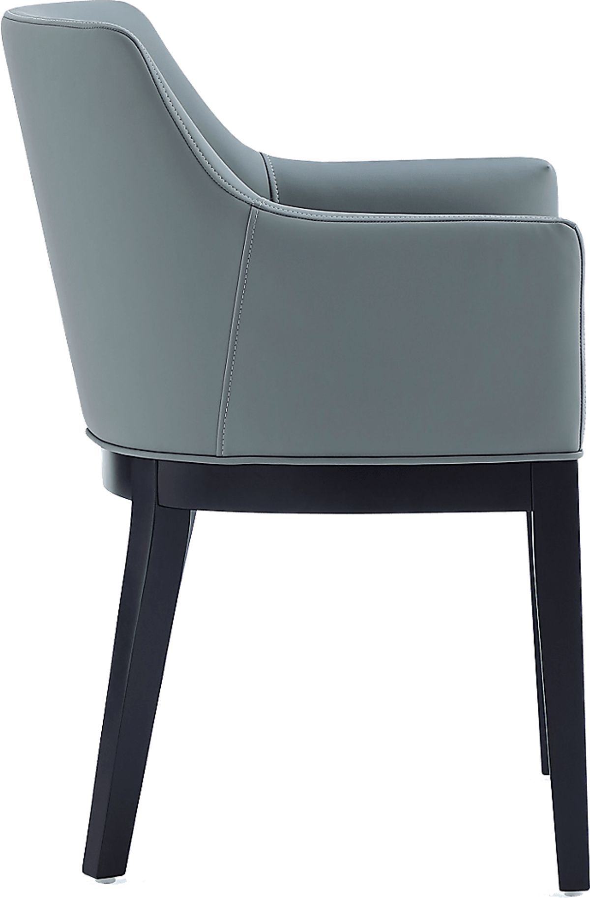 Doescher Pewter Gray Faux Leather Fabric Arm Chair | Rooms to Go
