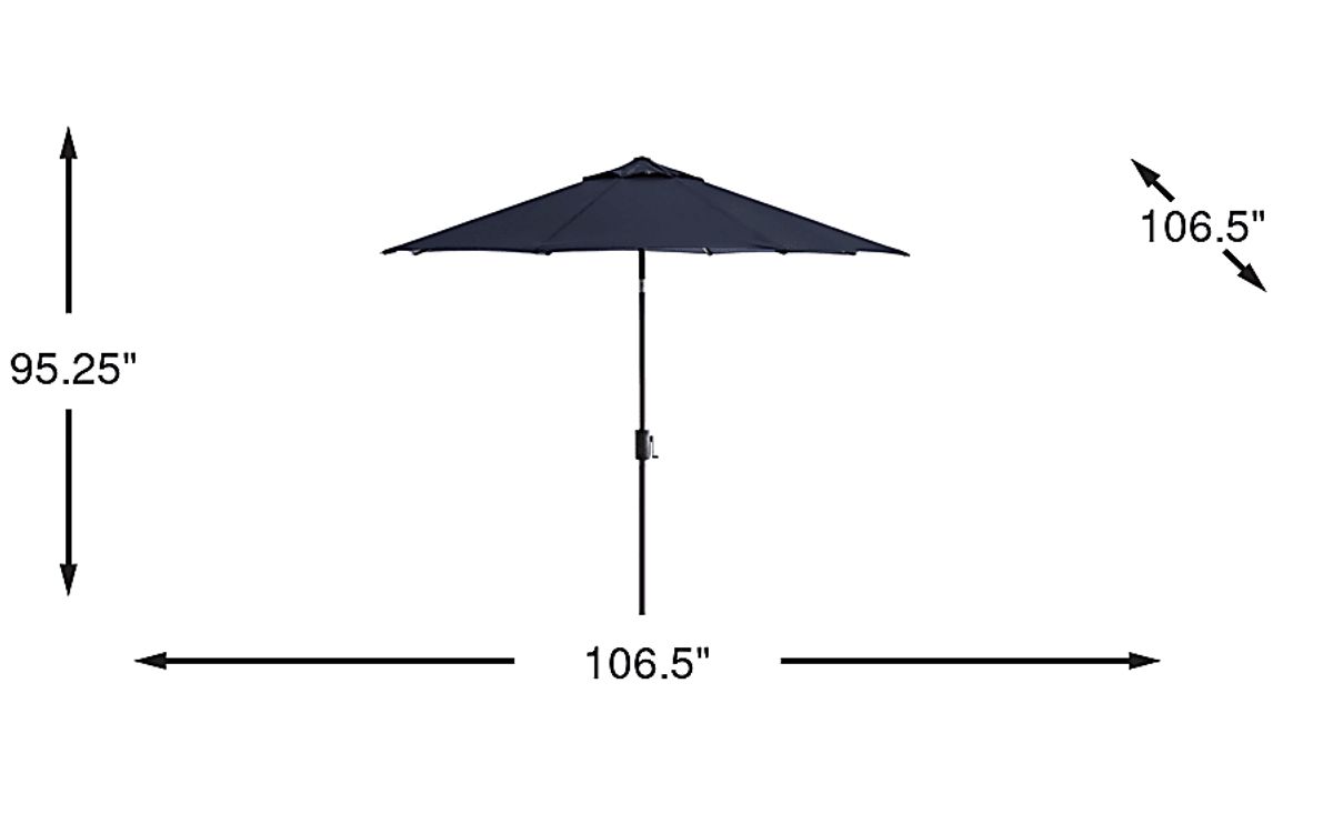 Doheny Point Navy Blue Aluminum Outdoor Adjustable Umbrella | Rooms to Go