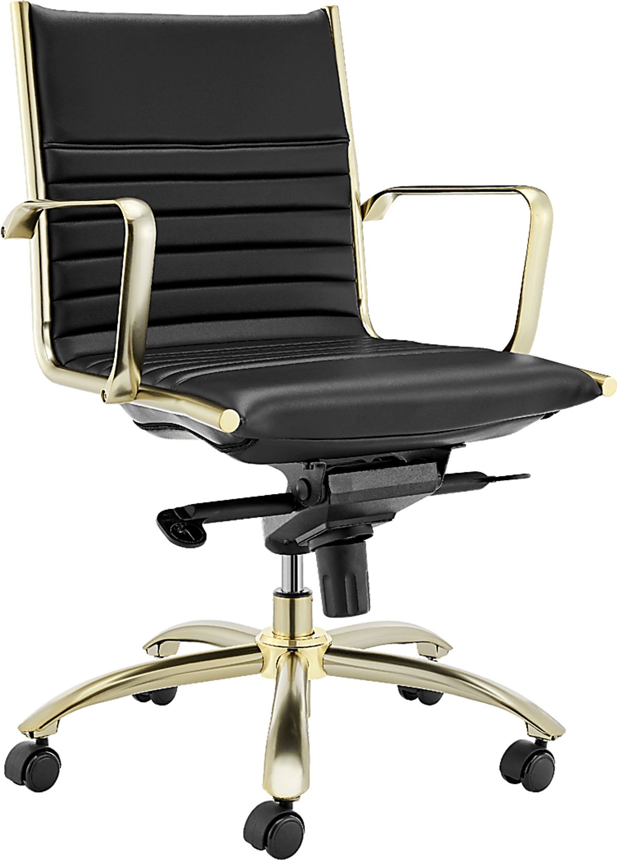 Domivara Black Synthetic Fabric Low Desk Chair | Rooms to Go