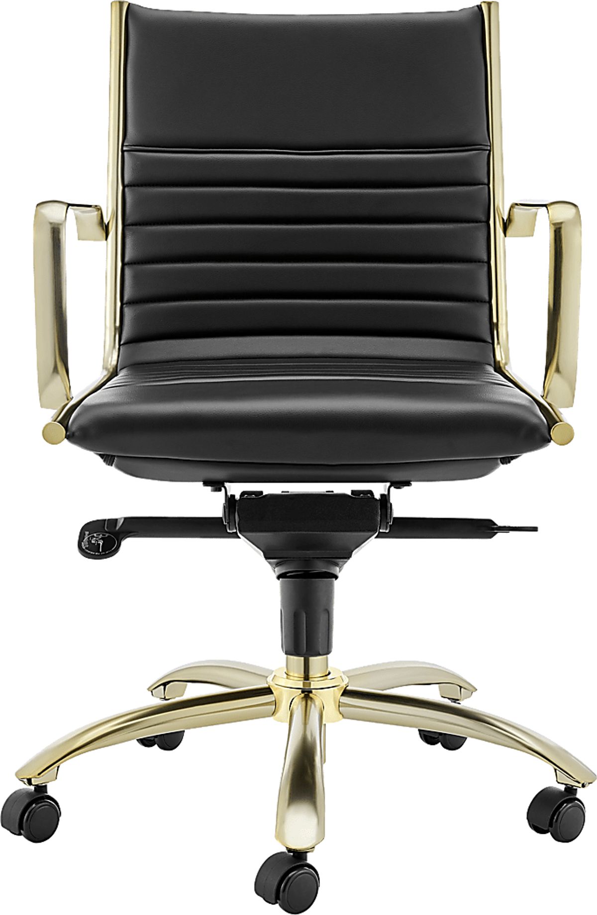 Domivara Black Synthetic Fabric Low Desk Chair | Rooms to Go