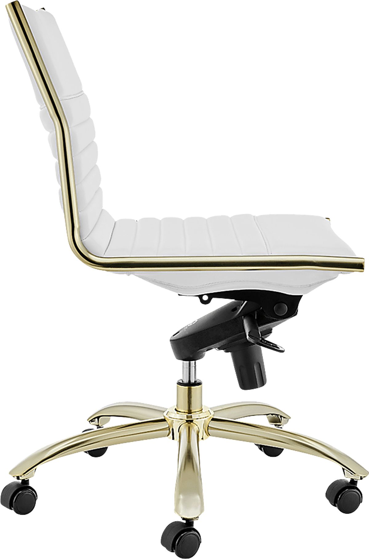 Domivara White Synthetic Fabric Armless Desk Chair | Rooms to Go