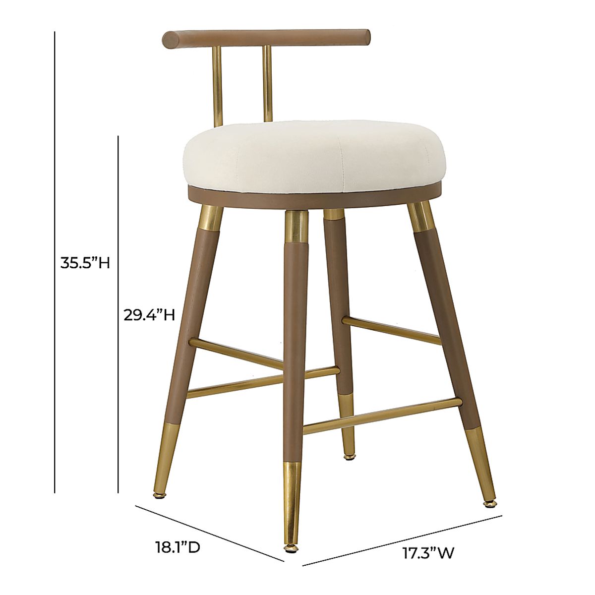 Donnalin Brown Polyester Fabric Barstool | Rooms to Go