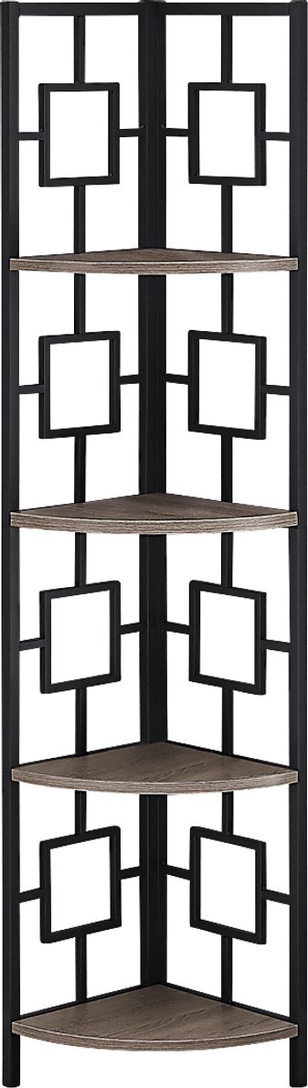 Dorminey Dark Taupe Wood Bookcase - Rooms To Go