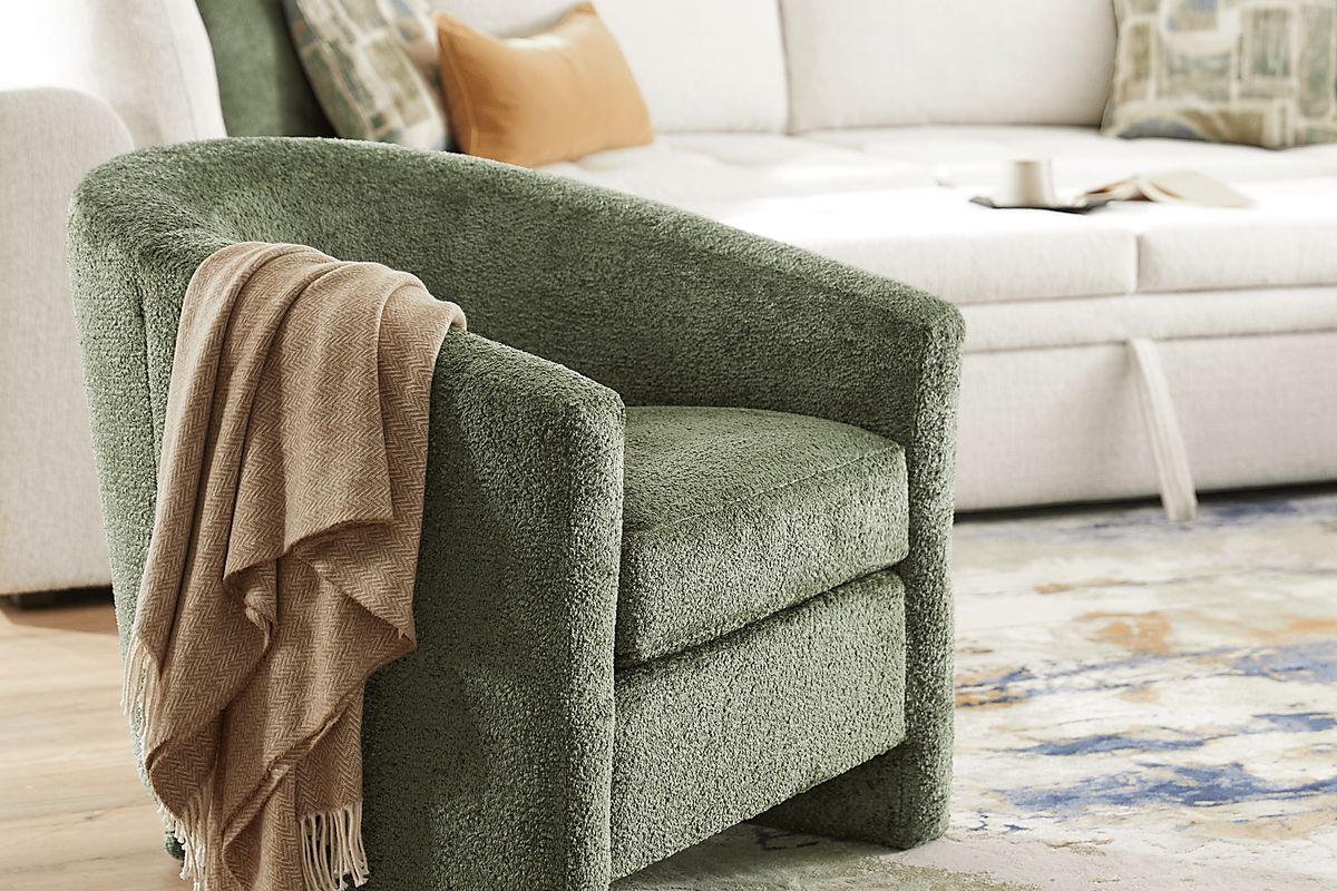 Dory Olive Green Chenille Fabric Accent Chair | Rooms to Go