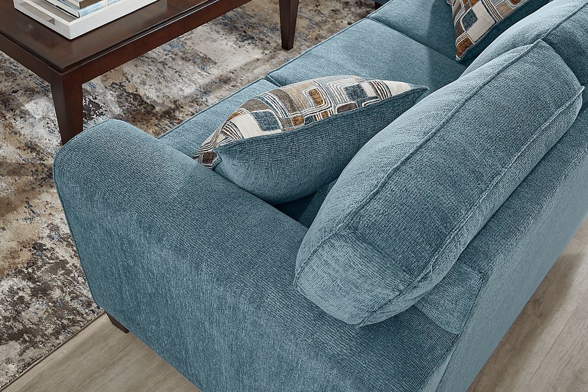 Dover Blue Chenille Fabric Premium Sleeper Sofa | Rooms to Go