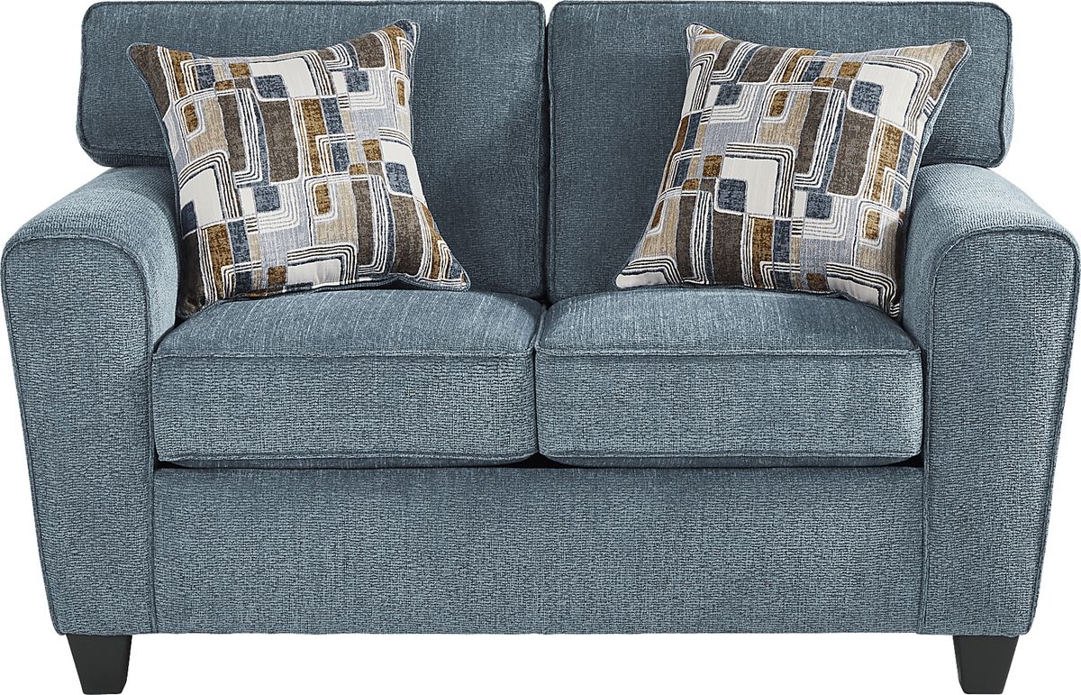 Dover Blue Chenille Fabric Loveseat | Rooms to Go