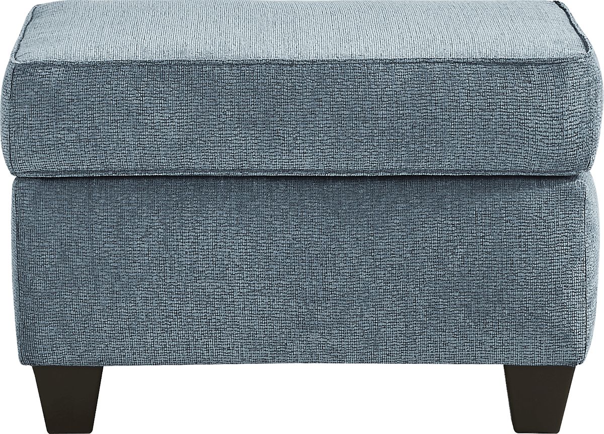 Dover Blue Chenille Fabric Ottoman | Rooms to Go