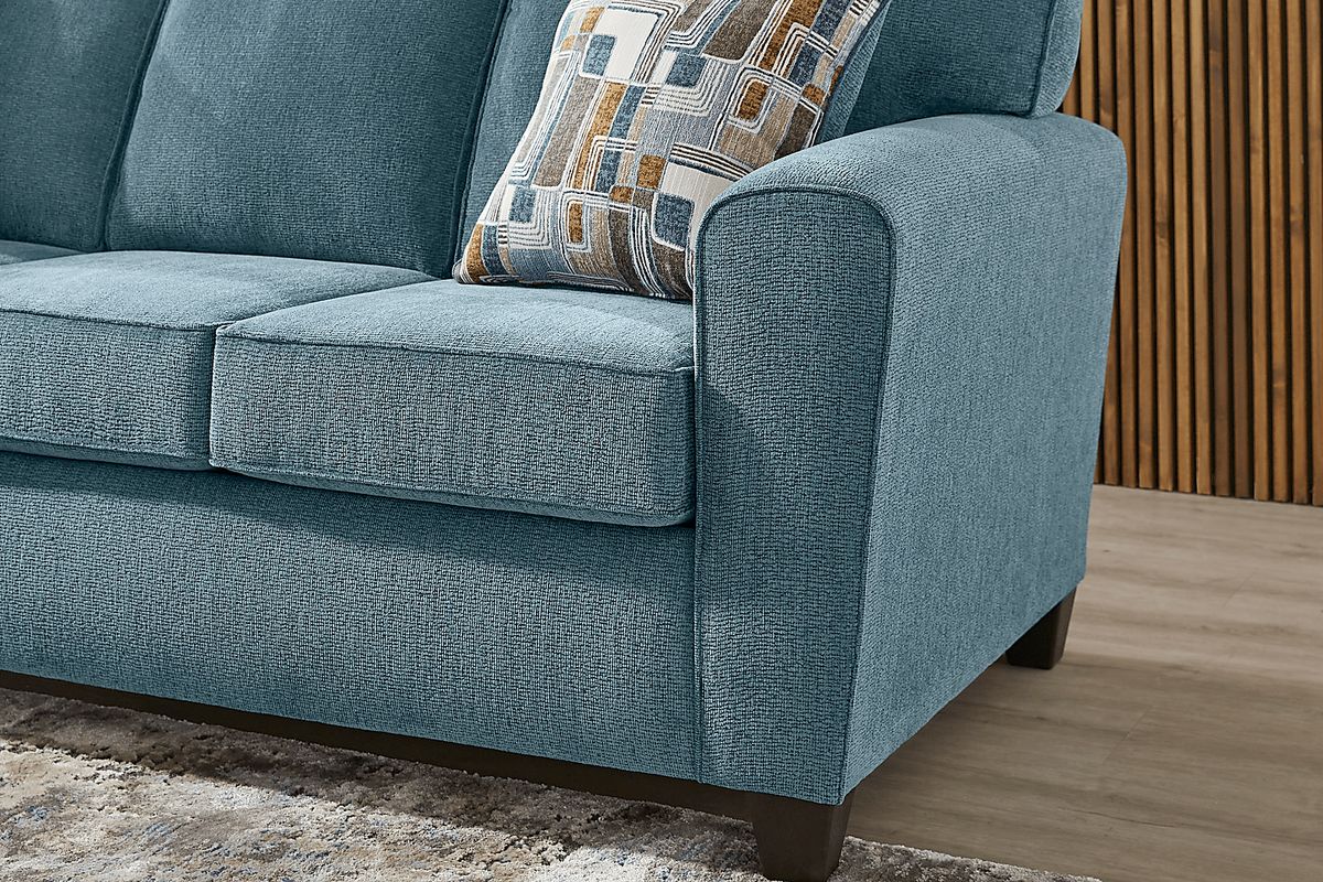 Dover Blue Chenille Fabric Sleeper Sofa | Rooms to Go