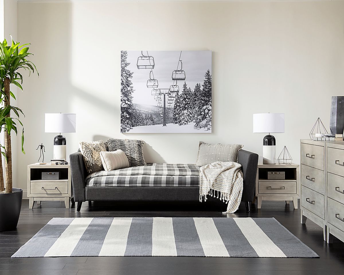 Downybrook Gray Polyester Fabric Twin Daybed | Rooms to Go