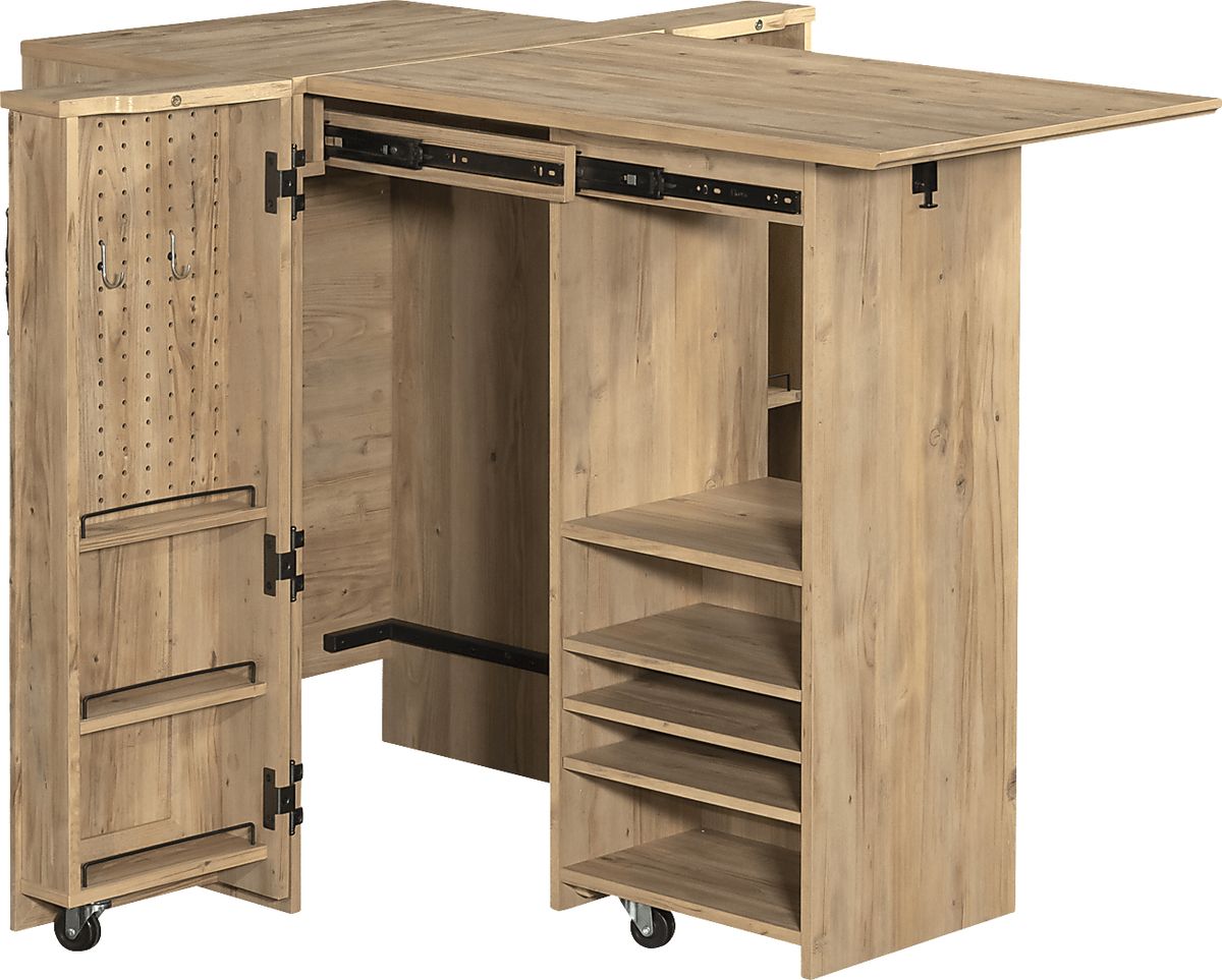 Doxsee I Light Brown Wood Storage Cabinet | Rooms to Go