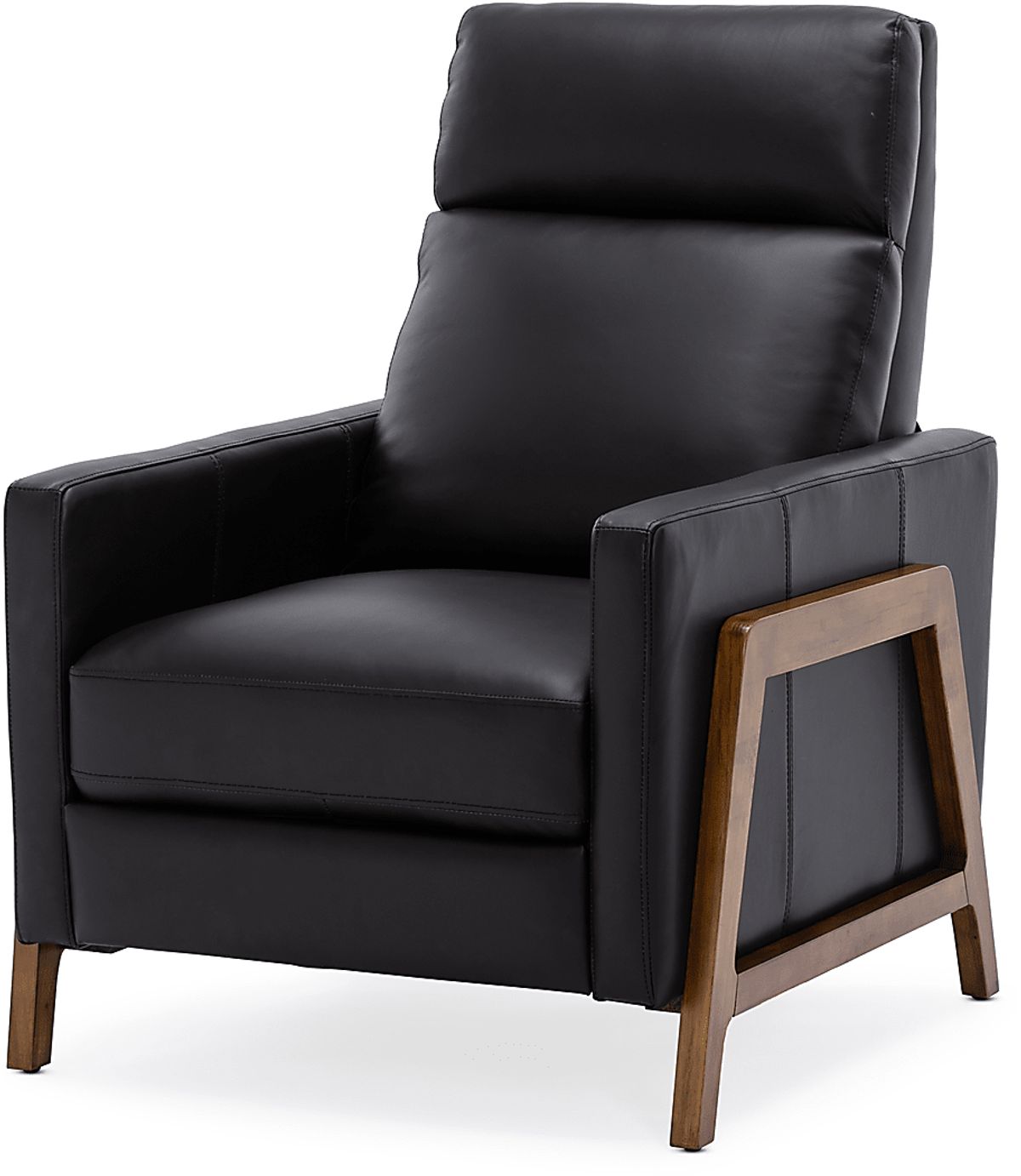 Doyers II Black Leather Push Back Recliner | Rooms to Go