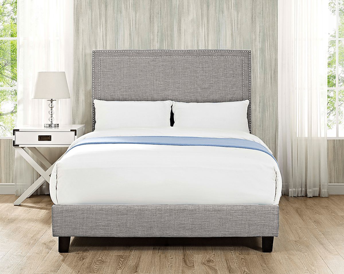 Draeger Gray Polyester Fabric Full Bed | Rooms to Go