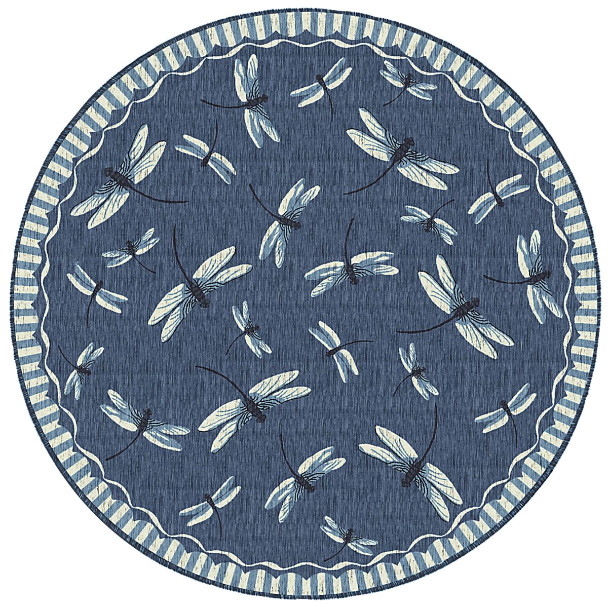 Dragonfly Dance Navy Blue Outdoor Rug | Rooms to Go