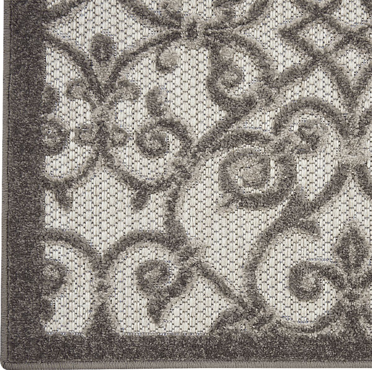 Drayce Gray Polypropylene Fabric Outdoor Rug | Rooms to Go