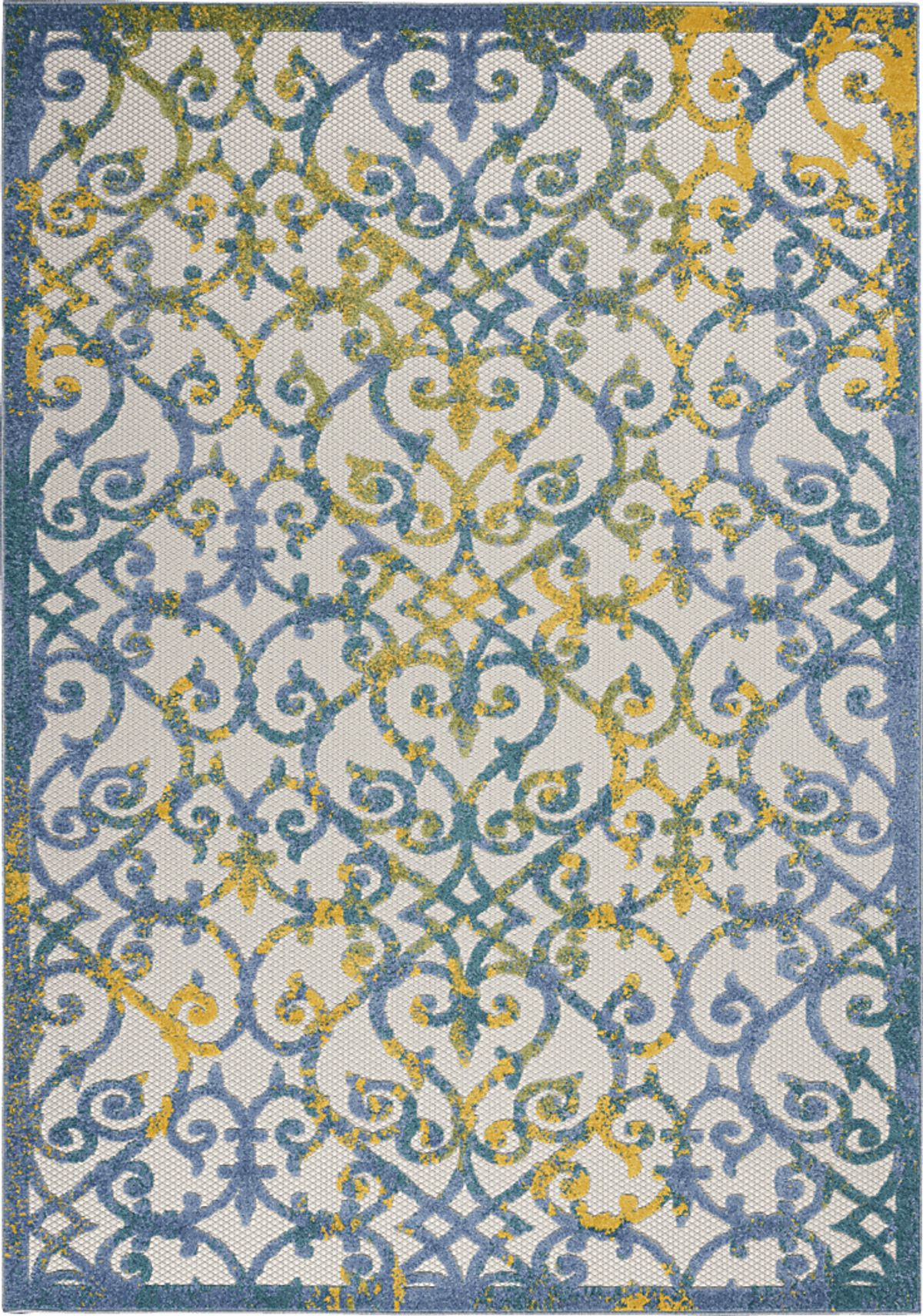 Drayce Ivory/Blue Blue Rugs | Rooms to Go