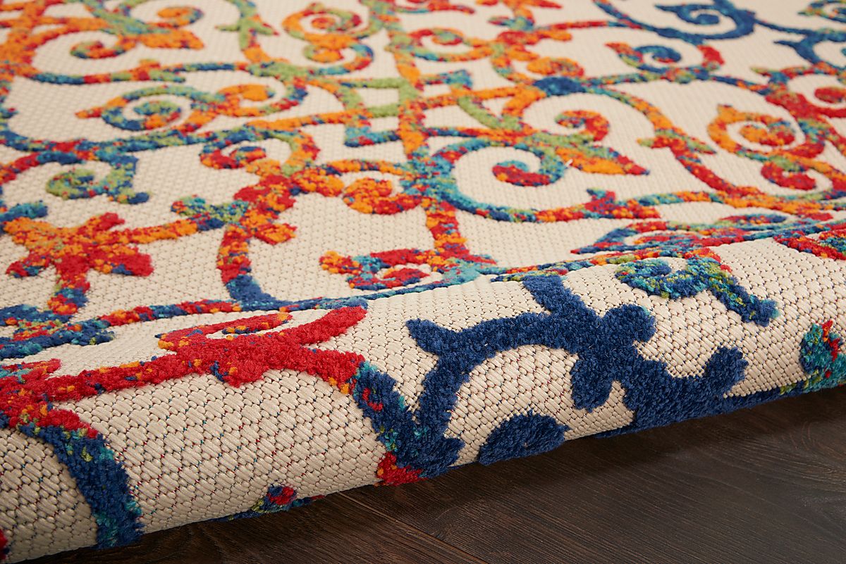 Drayce Multi Polypropylene Fabric Outdoor Rug | Rooms to Go