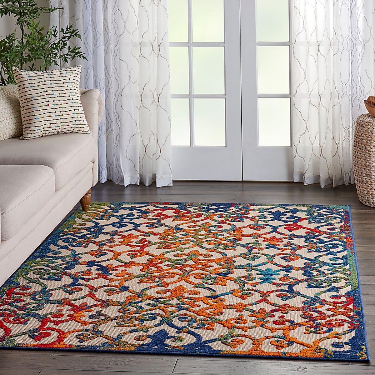 Drayce Multi Polypropylene Fabric Outdoor Rug | Rooms to Go