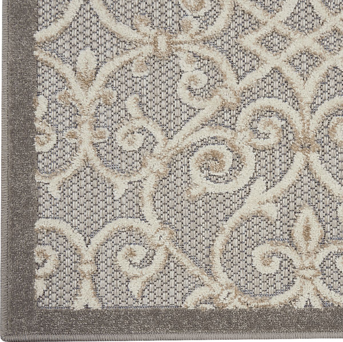 Drayce Gray Polypropylene Fabric Outdoor Rug | Rooms to Go