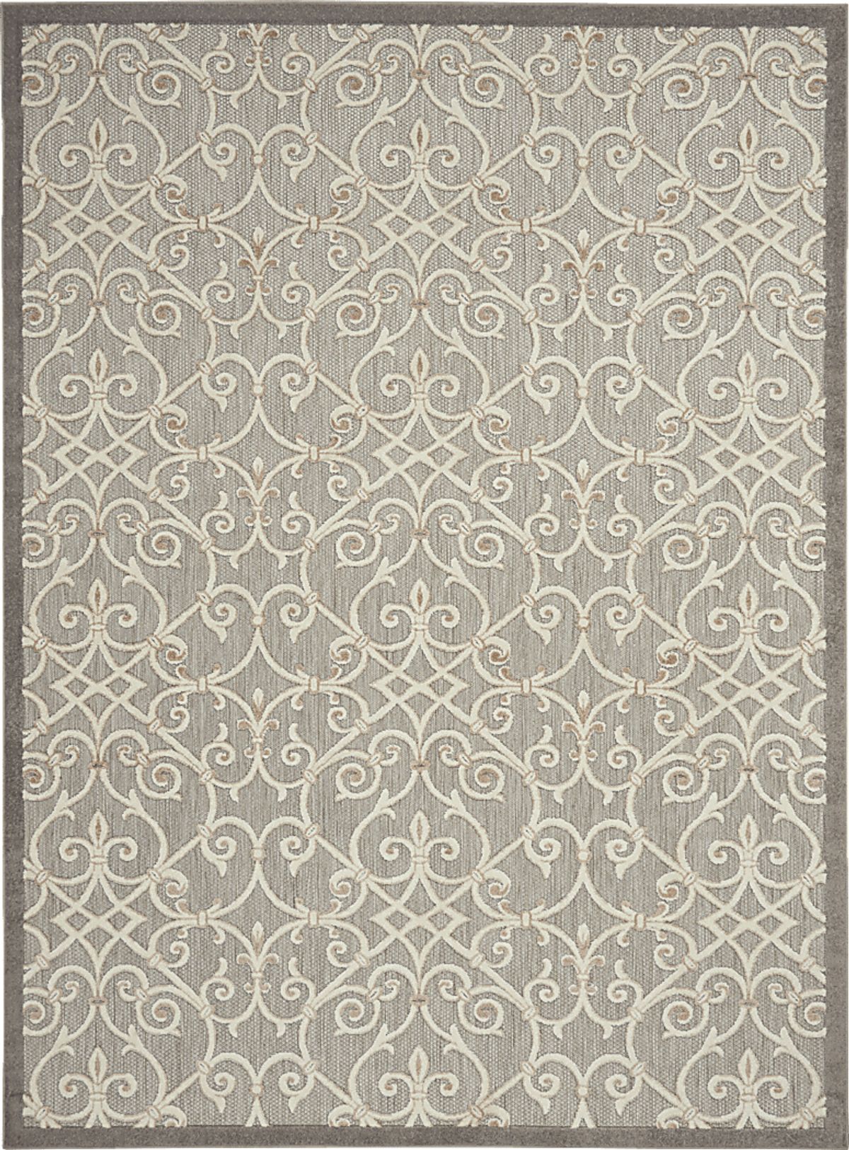 Drayce Gray Polypropylene Fabric Outdoor Rug | Rooms to Go