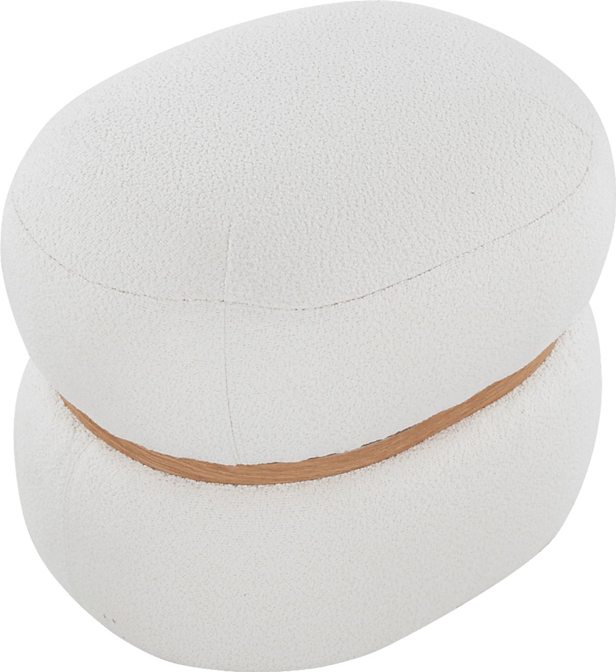 Dreim Natural Light Wood Cream Beige Polyester Fabric Ottoman | Rooms to Go