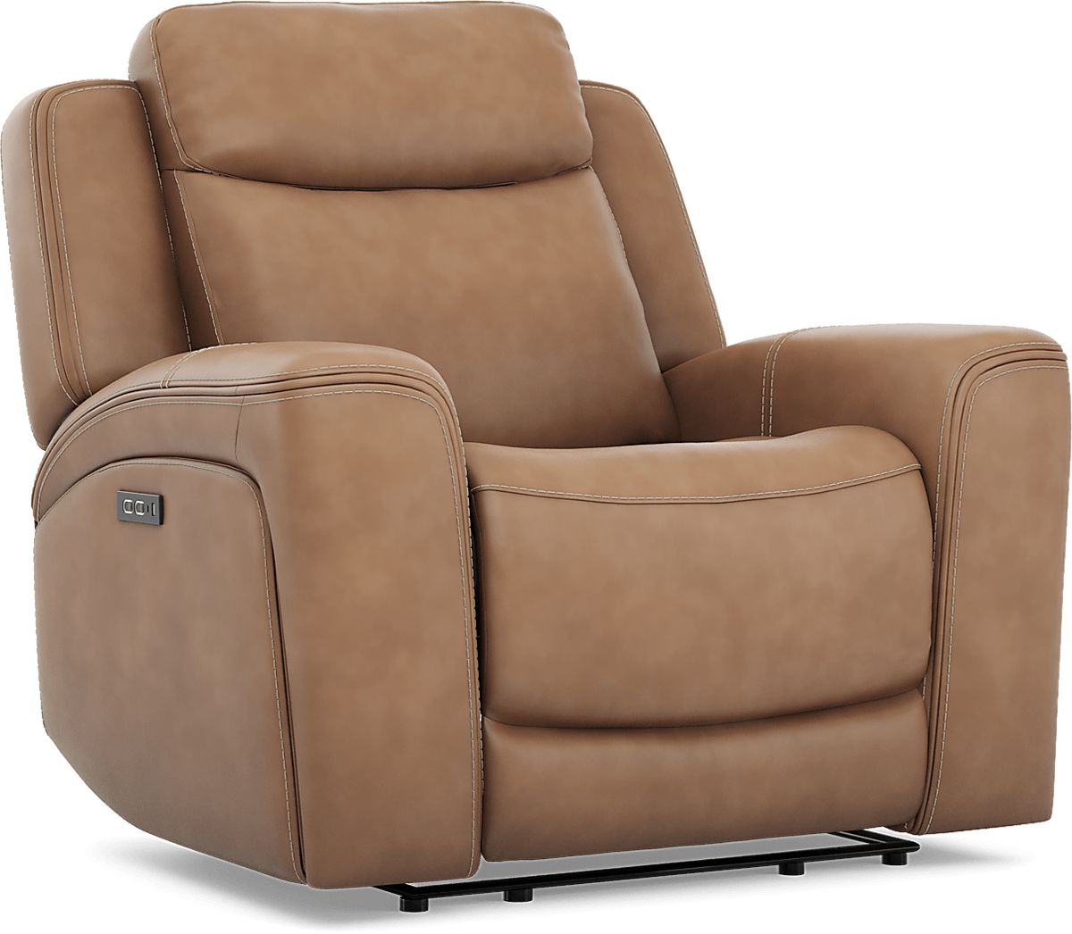 Drew & Jonathan Davidson 3 Pc Caramel Brown Leather Dual Power Reclining Living Room Set With ...