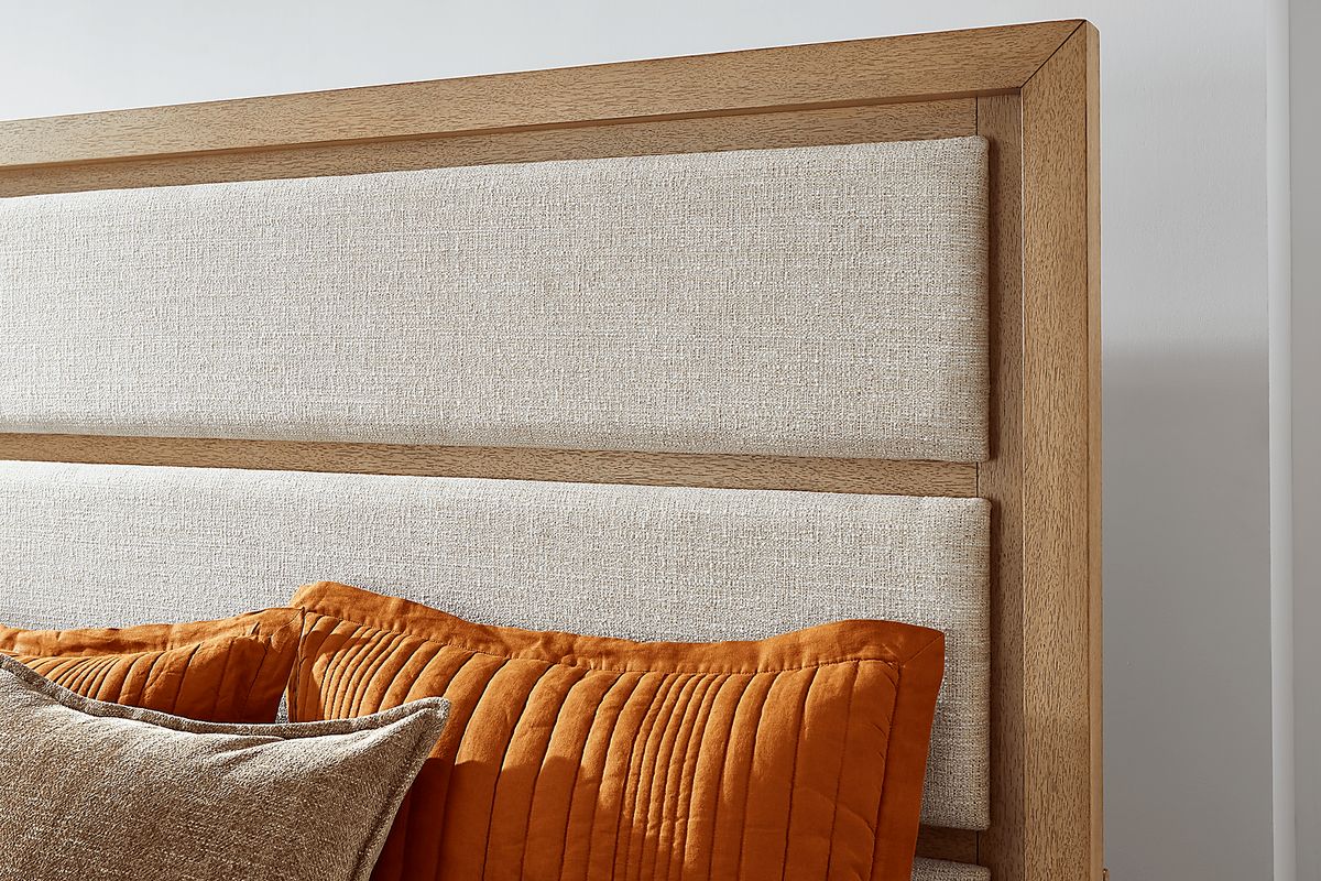 Drew & Jonathan Alpine Lake 5 Pc Light Oak Wood King Bedroom Set With ...