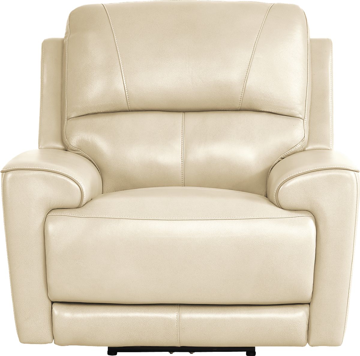 Drew & Jonathan Fremont Almond Beige Leather Dual Power Recliner ...