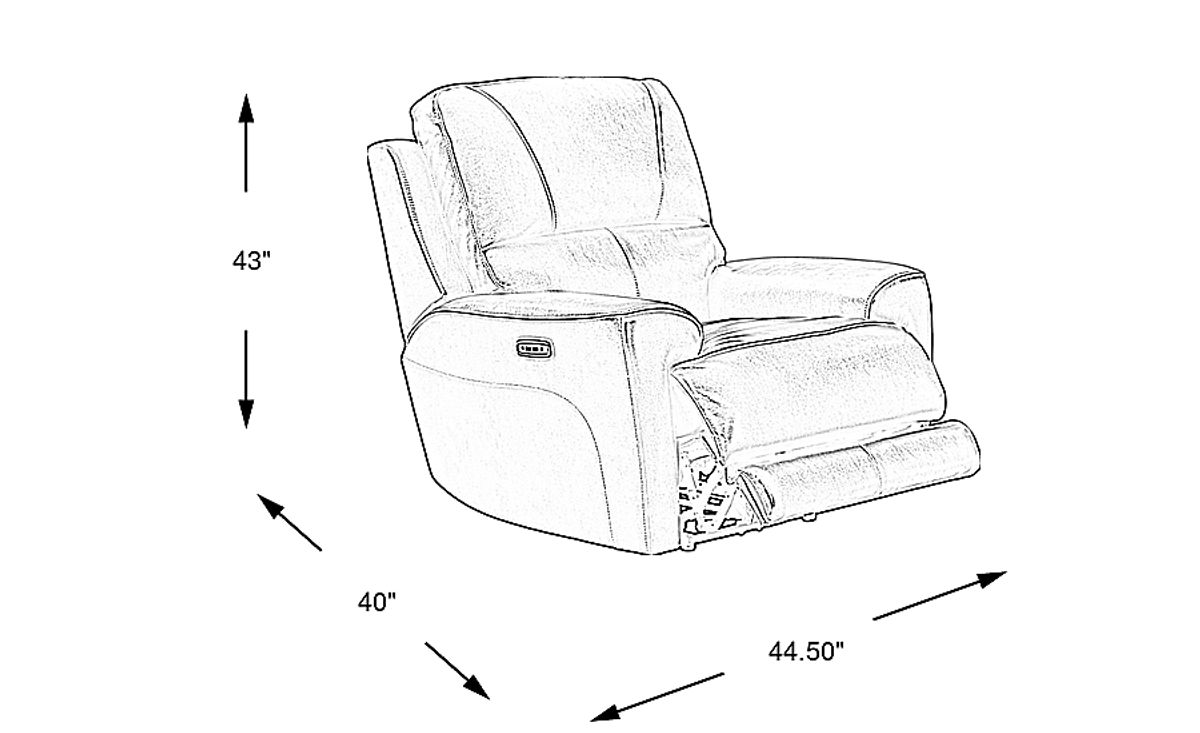 Drew & Jonathan Fremont Almond Beige Leather Dual Power Recliner ...