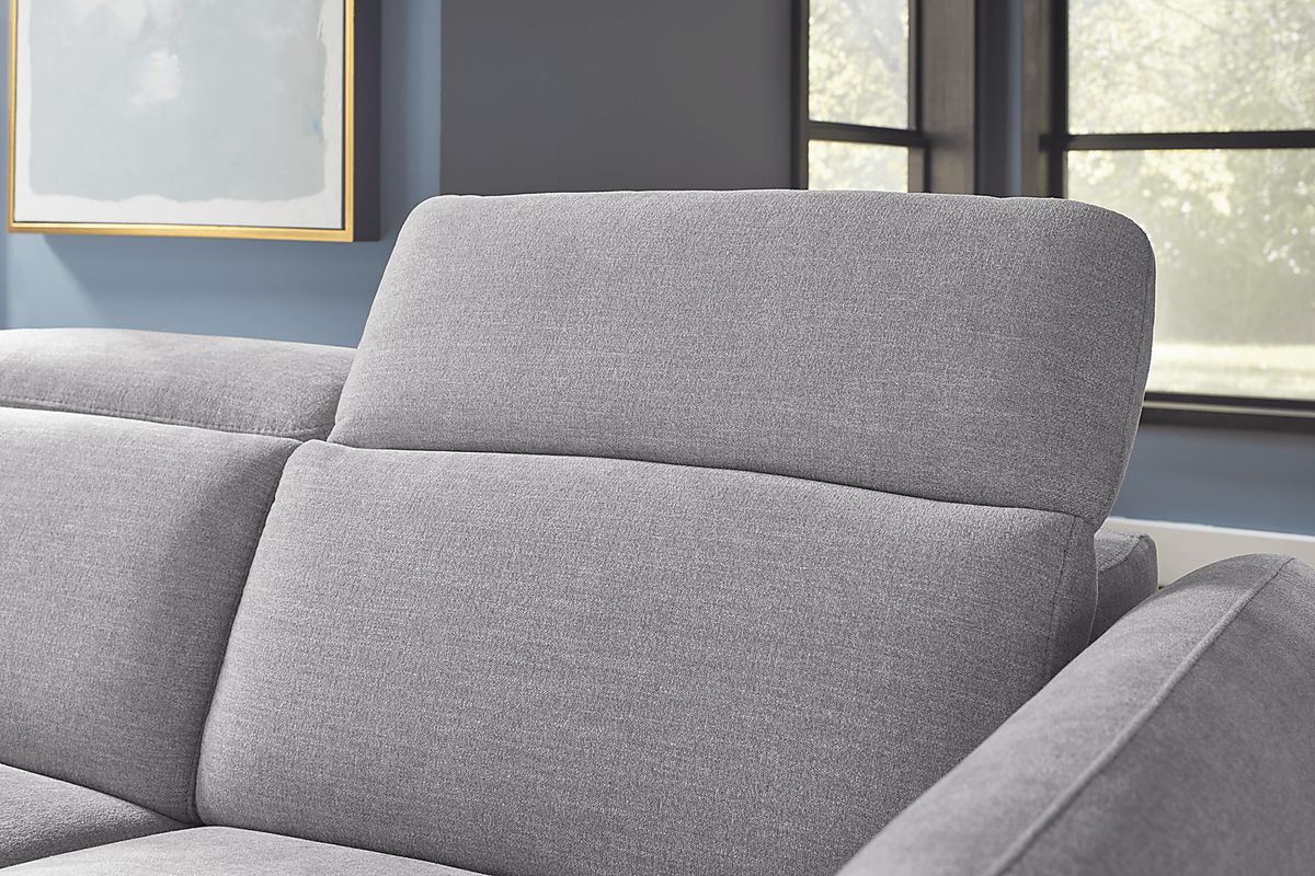 Drew & Jonathan Westlake 10 Pc Light Gray Chenille Fabric Dual Power ...