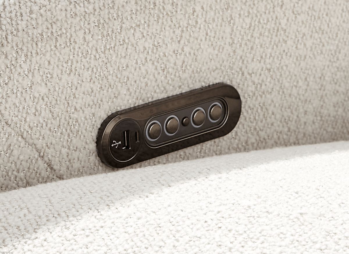 Drew & Jonathan Yountville 9 Pc White Polyester Fabric Dual Power ...