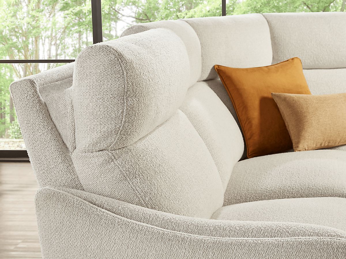 Drew & Jonathan Yountville 9 Pc White Polyester Fabric Dual Power ...