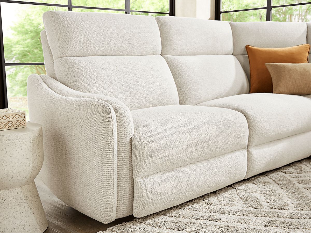 Drew & Jonathan Yountville White Polyester Fabric 6 Pc Dual Power ...