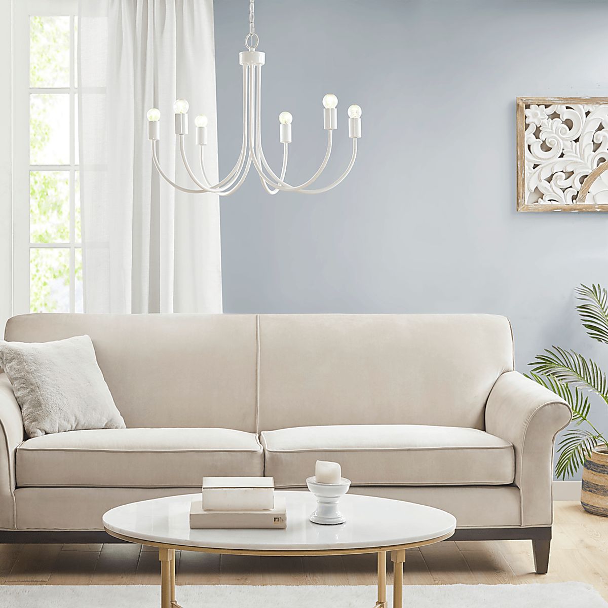 Drew Street White Chandelier | Rooms to Go