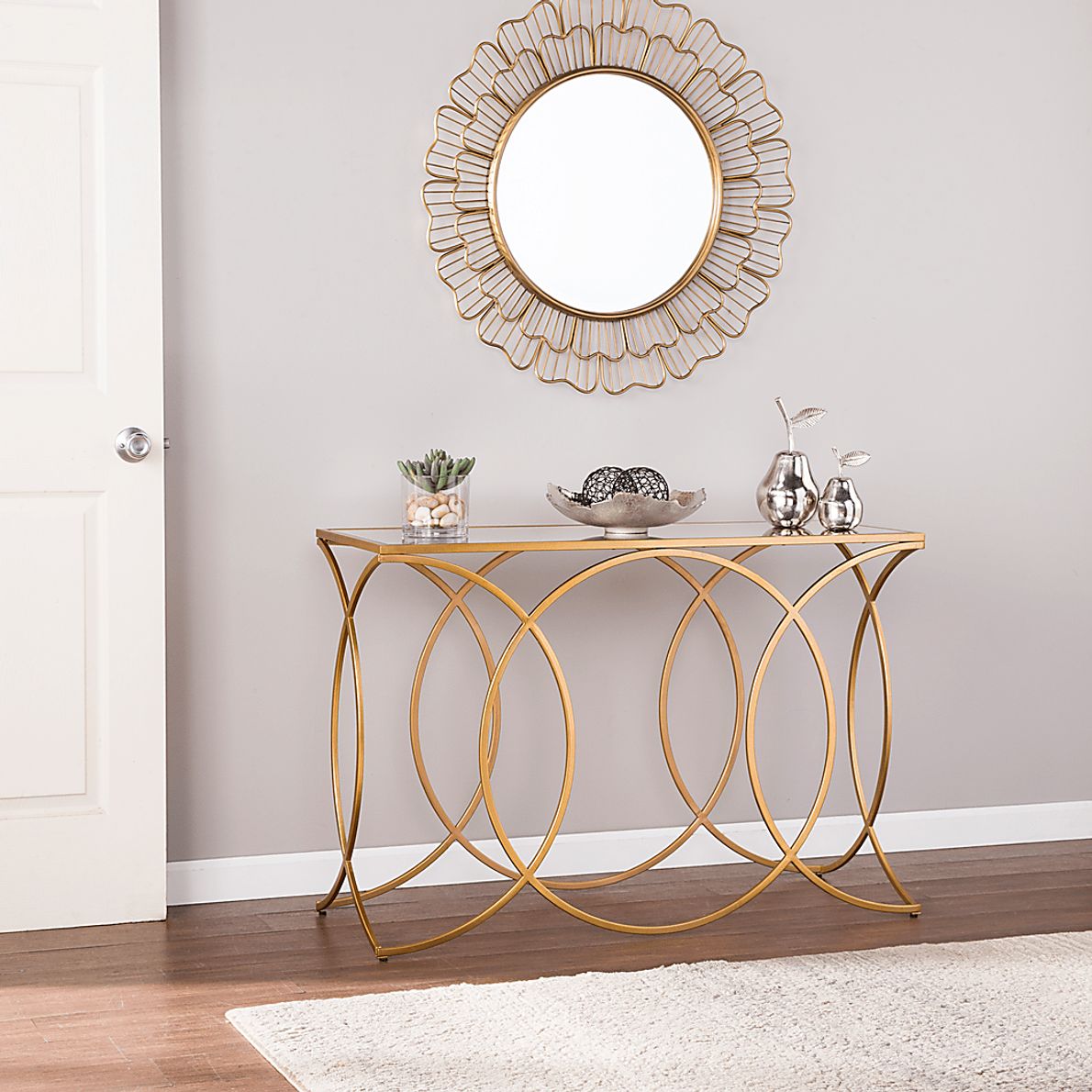 Drifton Gold Console Table - Rooms To Go