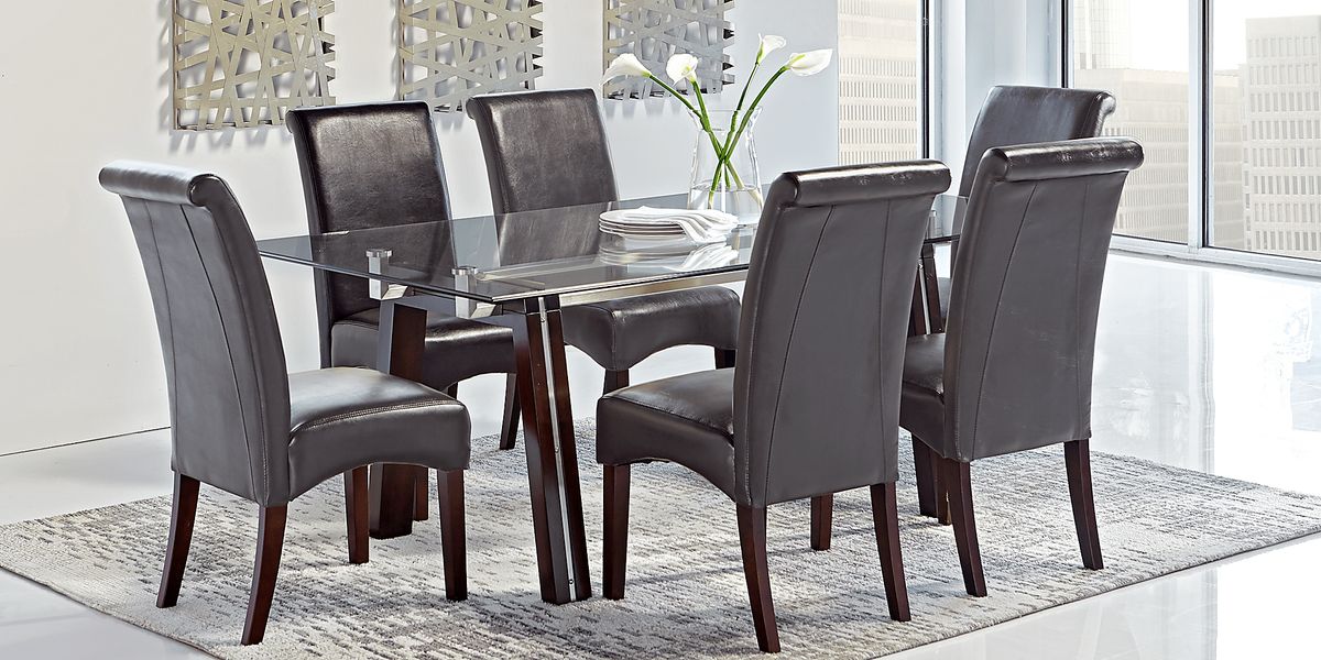 Driscoll 5 Pc Espresso Dark Wood Dining Room Set With Dining Table ...