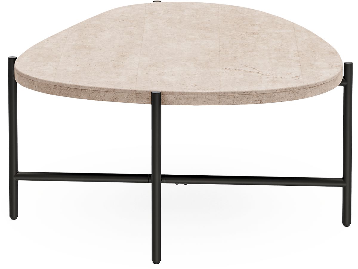 Duality Beige Colors,Light Wood,White Metal,Stone Cocktail Table ...