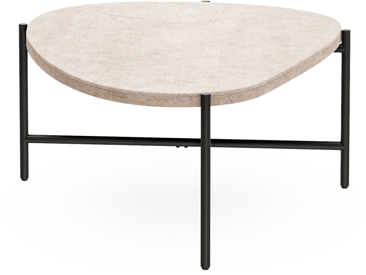 Duality Beige Colors,Light Wood,White Metal,Stone Cocktail Table ...