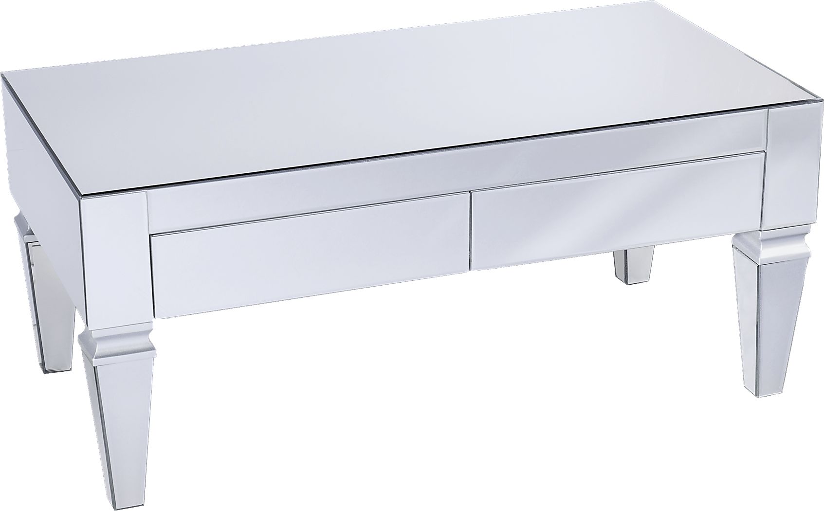 Dubay Mirrored,Silver Gray,White Cocktail Table | Rooms to Go