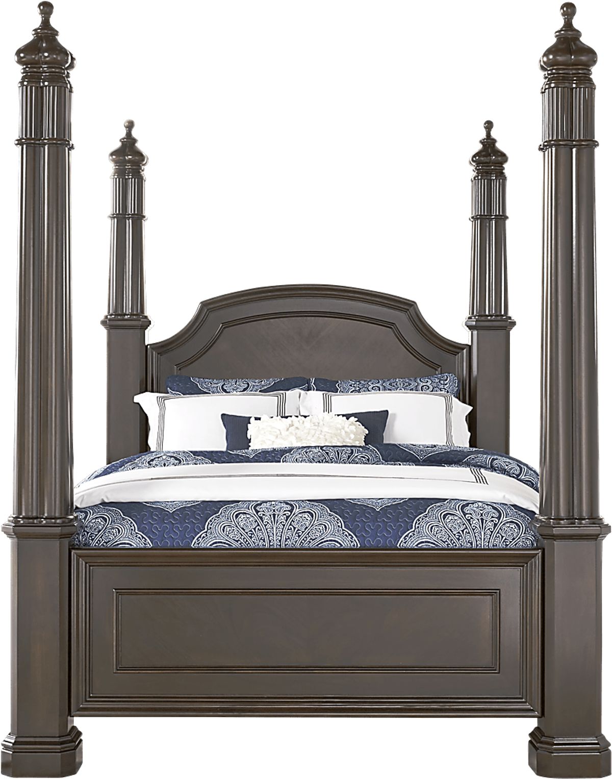 Dumont 7 Pc Dark Cherry Wood King Bedroom Set With Dresser Mirror Nightstand 3 Pc King Poster Bed