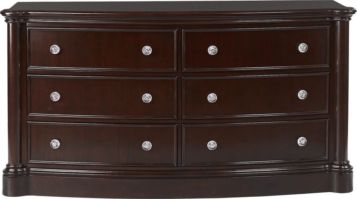 Dumont 7 Pc Dark Cherry Wood King Bedroom Set With Dresser Mirror 3 Pc King Bed Nightstand Rooms to Go