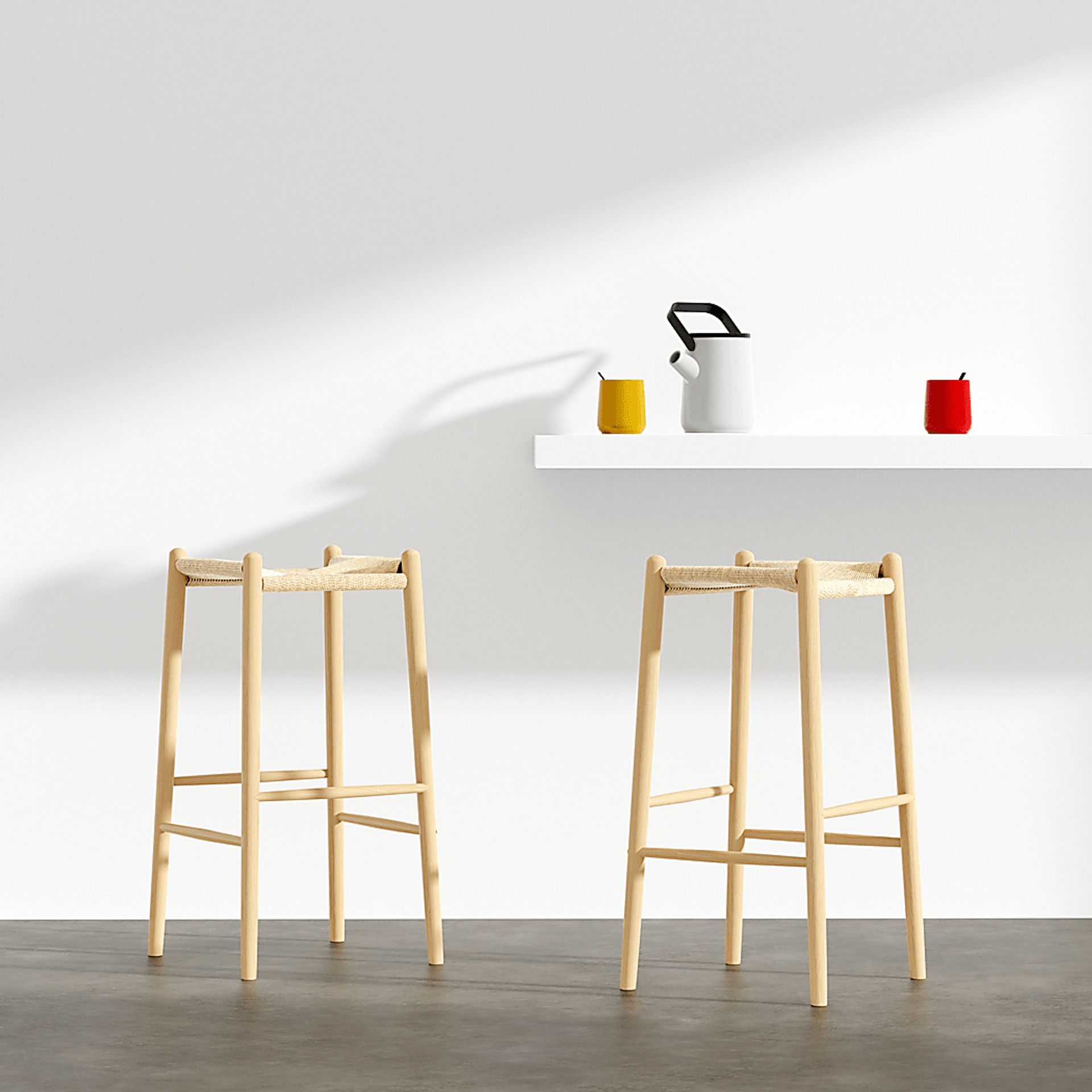Dunton Natural Beige,White Barstool | Rooms to Go