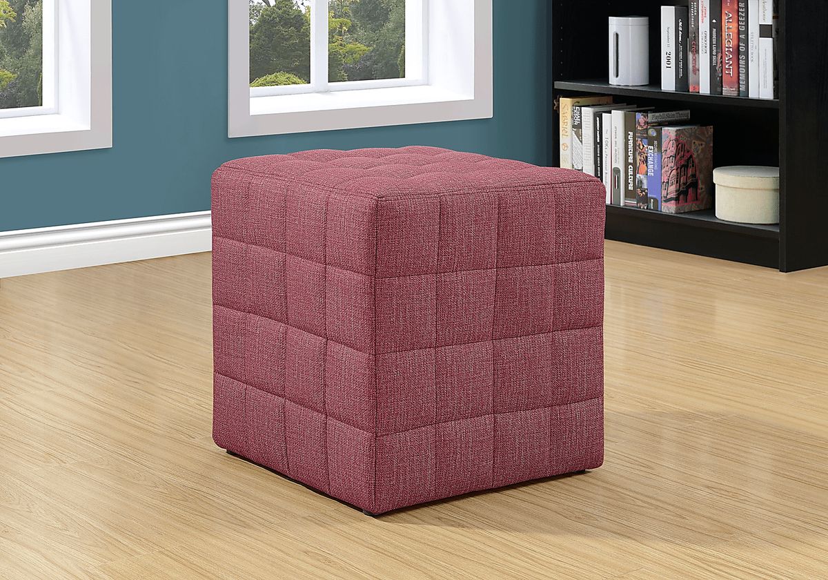 Durrett Light Red Polyester Fabric Ottoman | Rooms to Go